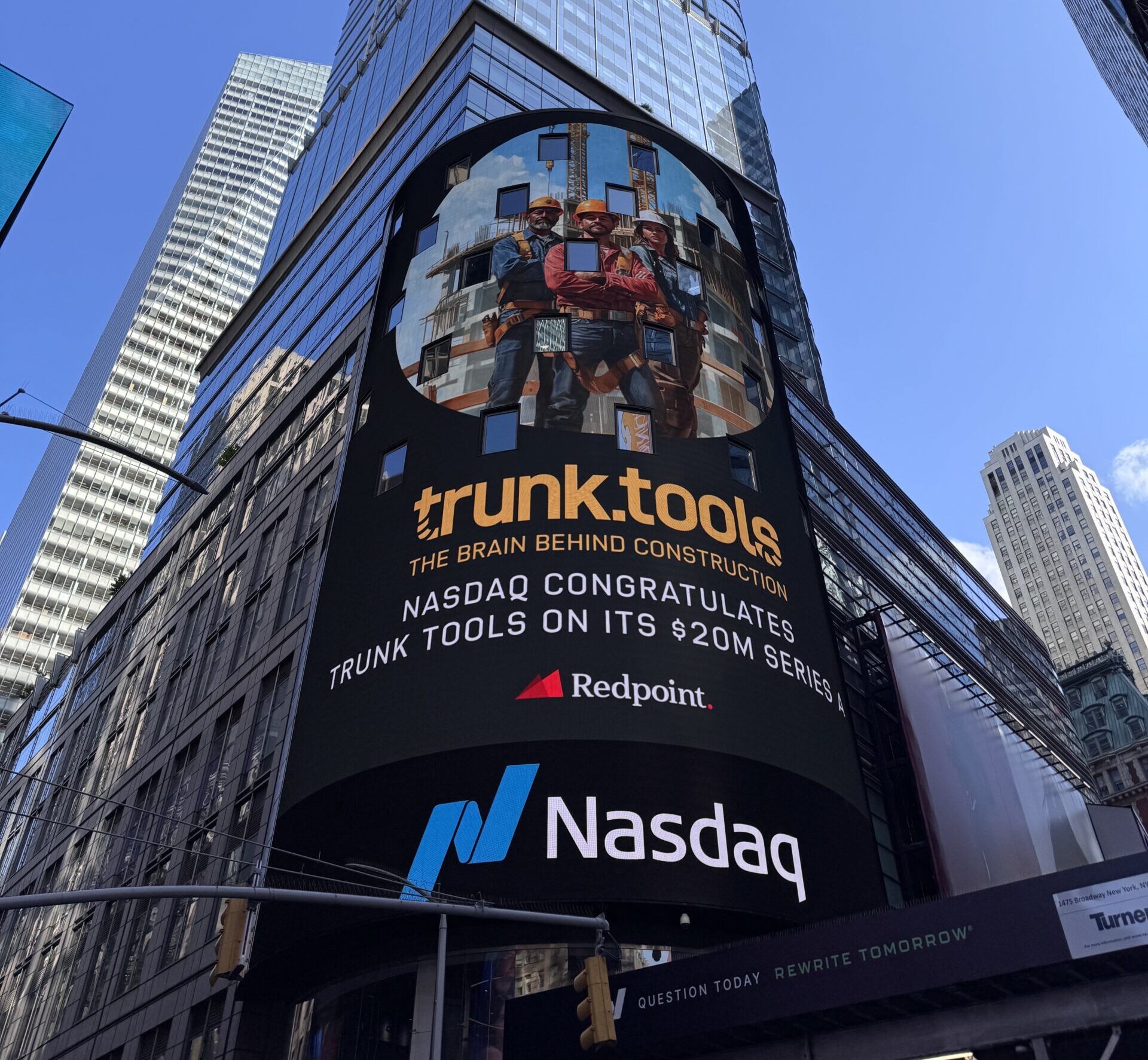 Trunk Tools Series A Featured on NASDAQ Billboard in New York - Trunk.Tools